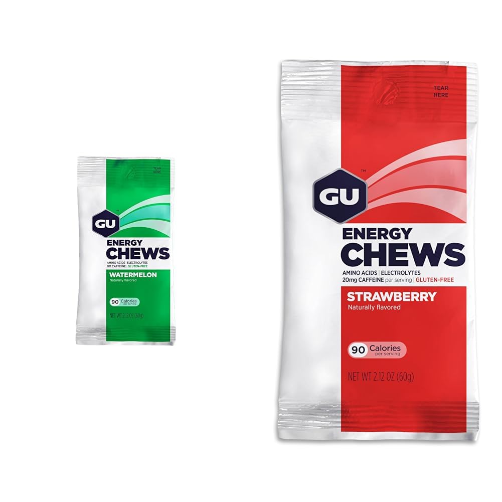 Amazon.com: GU Energy Chews Watermelon & Strawberry Flavor Bags with ...