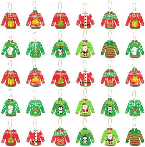 Amazon.com: Funrous 24 Pcs Christmas Ugly Sweater Crafts Kit Make Your ...