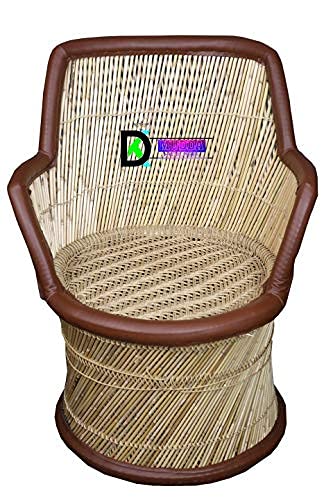 Priyansh Mudda House Handmade Sarkanda Wooden Large Mudda Chair (Wood ...