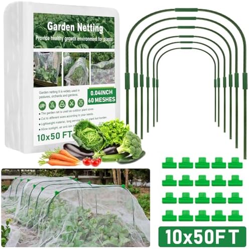 Amazon.com : GonLei 10x 50FT Garden Mesh Netting Kit Raised Beds (6 Pcs ...