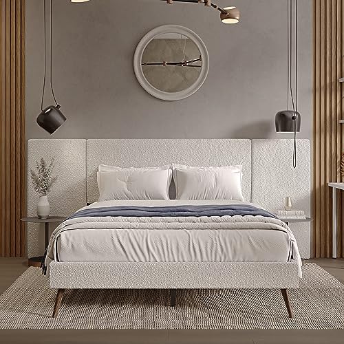 Amazon.com: DG Casa Boucle Modern Platform Upholstered Bed Frame with ...