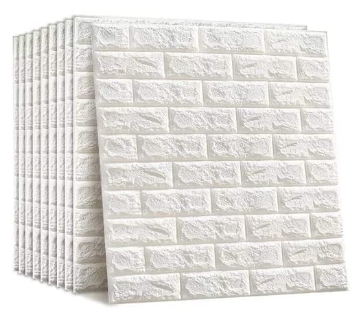 Ansari Decor 3D White Brick Wall Sticker for Wall PE Foam Wall Stickers ...
