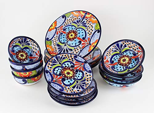 Talavera Dinnerware Set 16 piece, Mexican Style Dishware Set, Talavera ...
