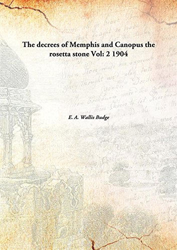 The decrees of Memphis and Canopusthe rosetta stone | Amazon.com.br
