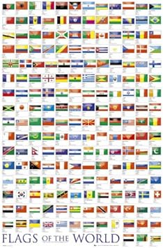 Poster Flaggen aller Länder der Welt 2010 - Größe 61x 91,5 cm ...