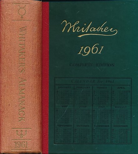 Whitaker's Almanac. 93Rd Edition. 1961: Amazon.co.uk: Whitaker, Joseph ...