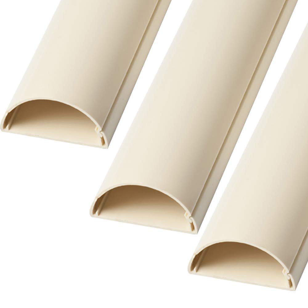 3m (3x 100cm) – 16mm x 8mm Magnolia Trunking | HALF ROUND Cable Conduit ...