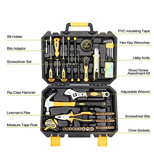 Snapklik.com : DEKOPRO 100 Piece Tool Set,General Household Hand Tool Kit