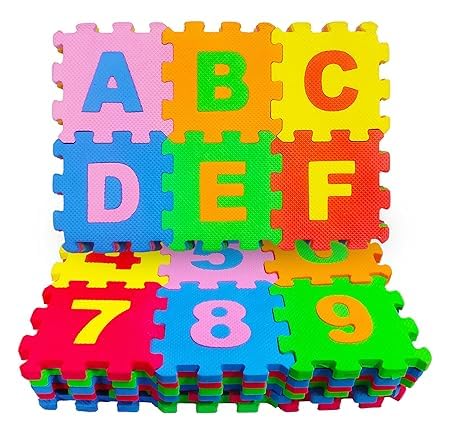 Buy Bhudhar 36 Pieces Mini ABCD Alphabet Blocks Puzzle Foam Mat for ...