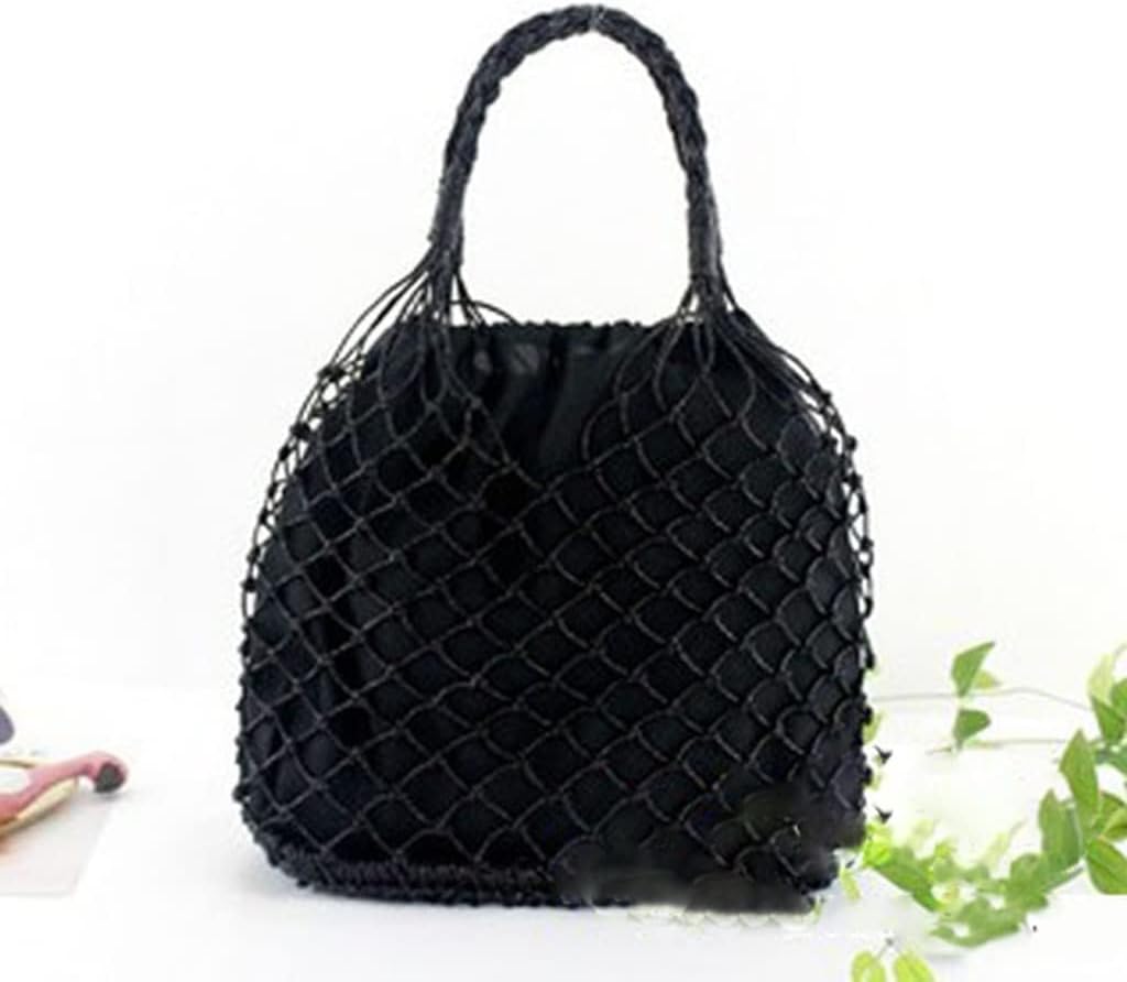 Amazon.com: ZYJBM Paper Ropes Woven Bag Cotton Lining Bag Female ...