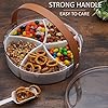 Amazon.com | Divided Snack Tray with lid, Serving Tray with Handle, 5 ...