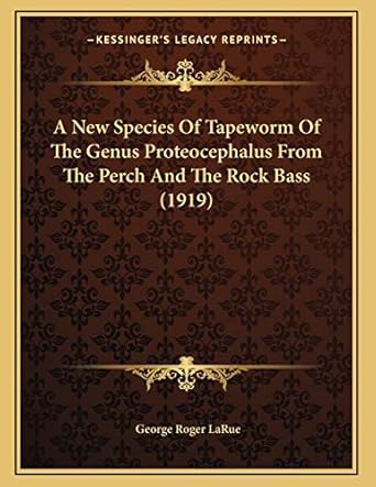 Buy New Species of Tapeworm of the Genus Proteocephalus from the Book ...