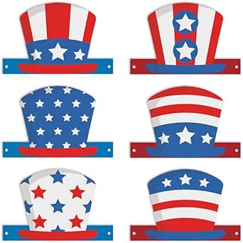 Amazon.com: Veewon 6pcs 4th of July American USA Independence Day Paper ...