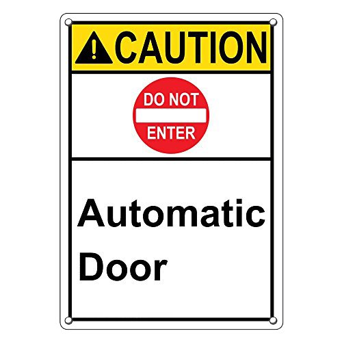 Amazon.com: Weatherproof Plastic Vertical ANSI Caution Automatic Door ...