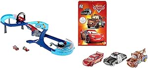 Amazon.com: Bundle of Mattel Disney Pixar Cars Playset with 2 Toy Cars ...