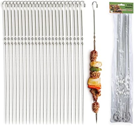 Amazon.com: 30 pinchos de metal de 15 pulgadas para asar a la parrilla ...