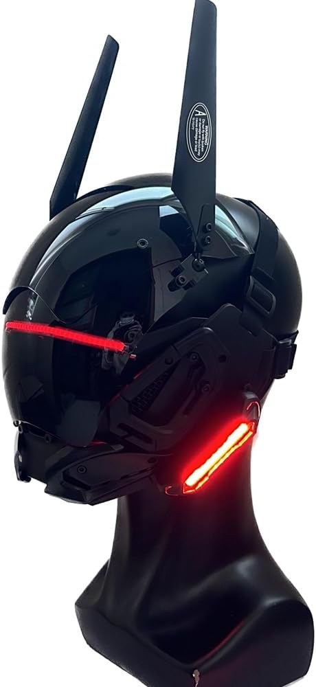 Amazon.com: WKYBHUD Cyberpunk LED Mask Futuristic Techwear Halloween ...