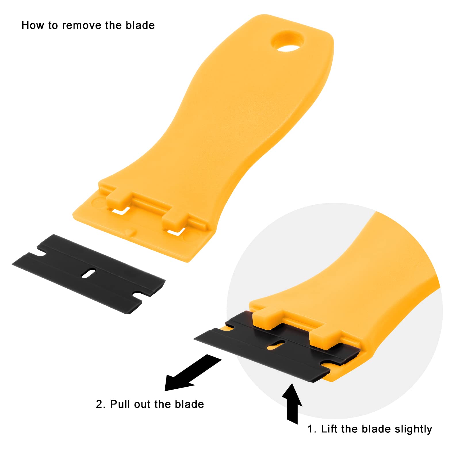 Snapklik.com : FOSHIO 20PCS Yellow Plastic Razor Blade Scraper Tool For ...