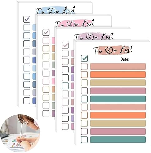 4Pcs to Do List Notebook to Do List Pad,Daily to Do List Notepads with ...