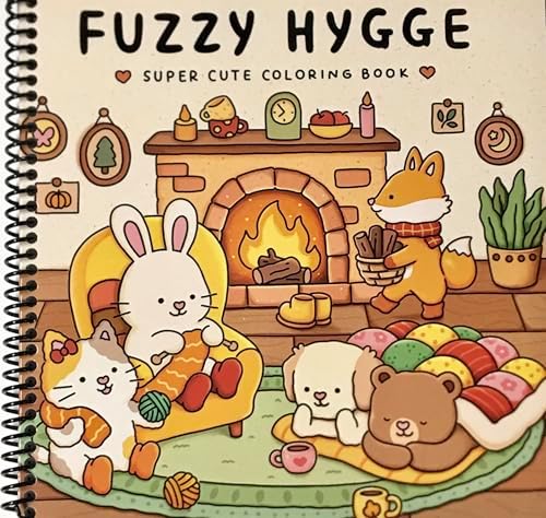 Fuzzy Hygge: Cute and Cozy Coloring Book for Adults & Teens Featuring ...