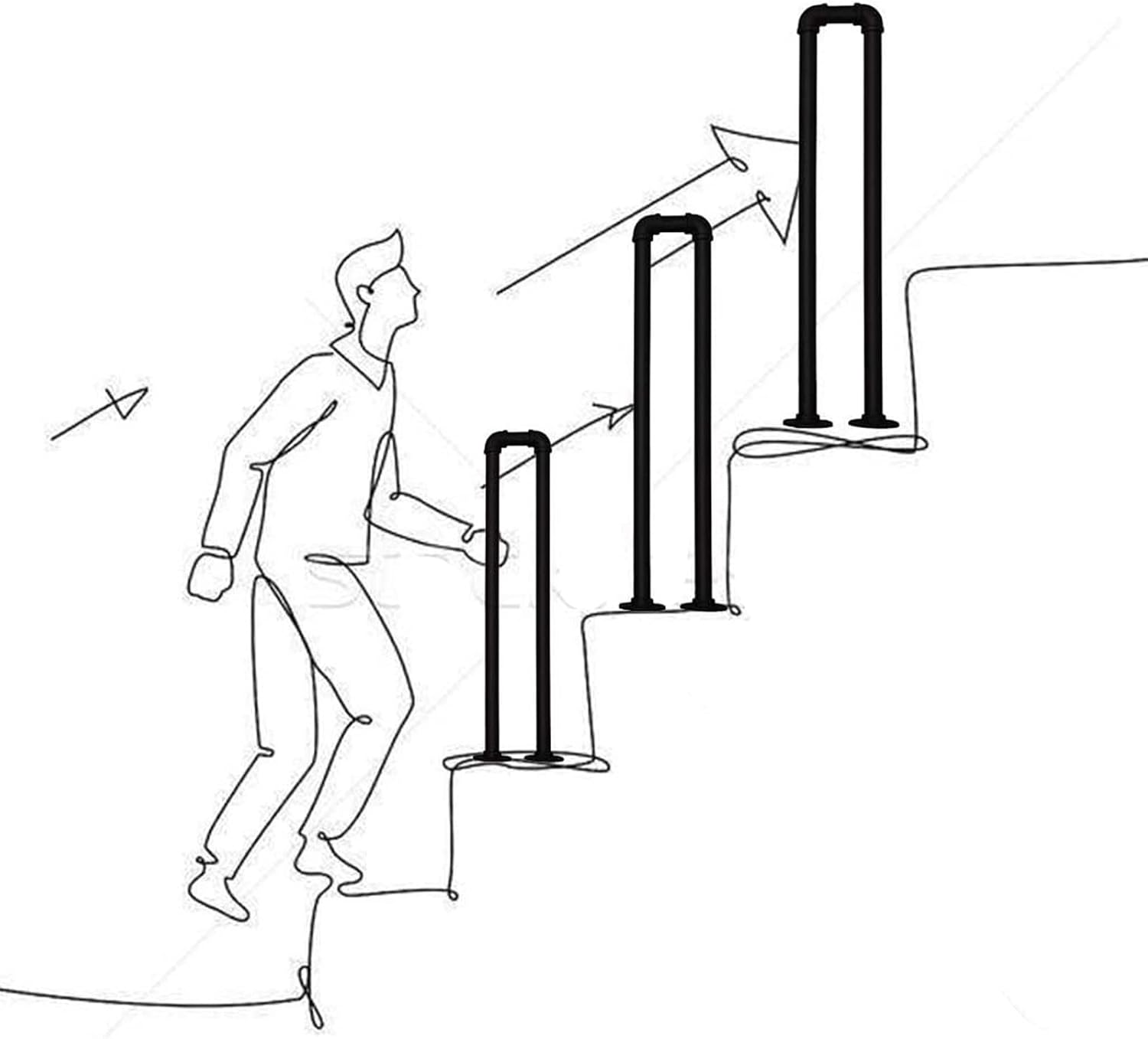 Amazon.com: Safety Handrails for Outside Steps, Transitional Hand Rail ...