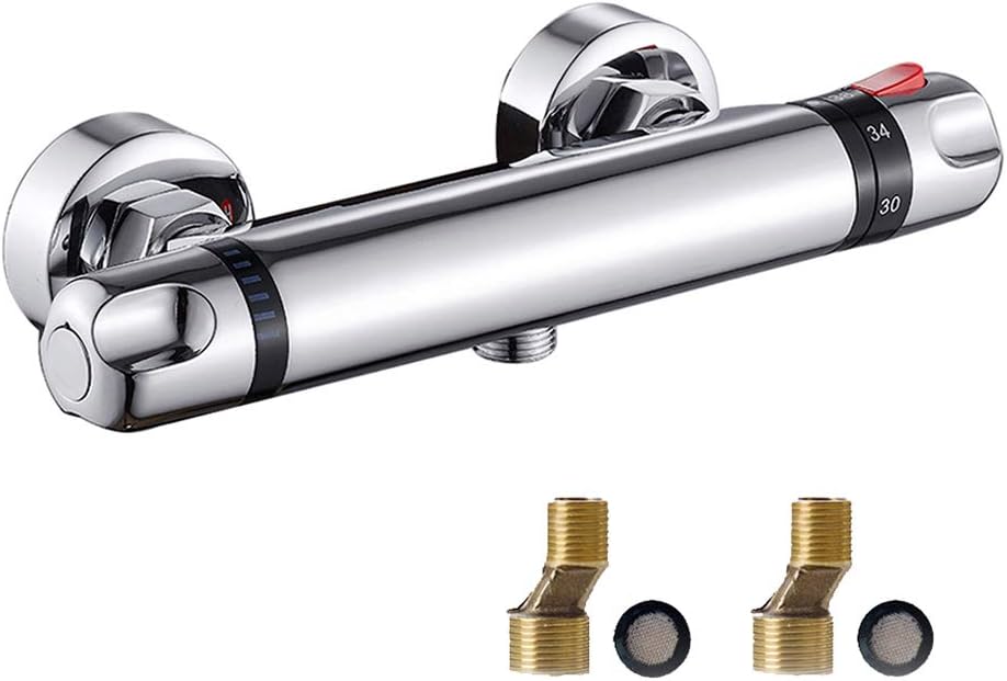 Bathroom Thermostatic Shower Mixer Wall Mount Hot Cold Water Showering ...