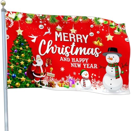 Amazon.com : REIDFERR Merry Christmas Flag 3x5 Outdoor Double Sided ...