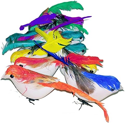 Asian Hobby Crafts Artificial Birds Pack of 12, Diy Birds Garden ...