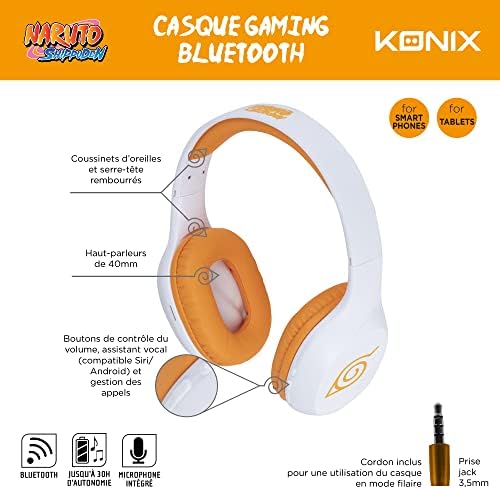 Konix Naruto Shippuden Casque Gaming Universel sans Fil Bluetooth 5.3 ...