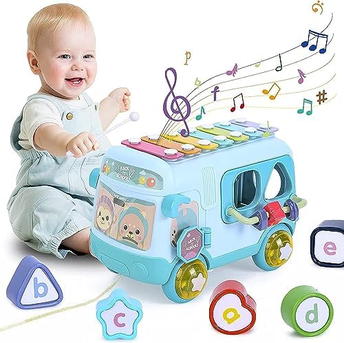 Mumoo Bear Baby Bus Musical Toy, Interactive Early Childhood ...