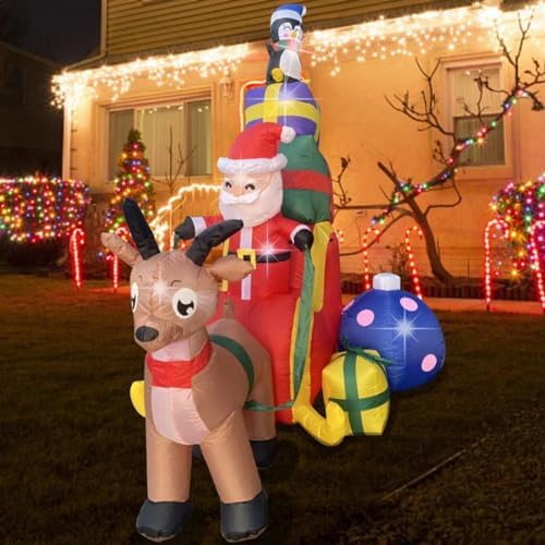Amazon.com: Winpull 9Ft Christmas Inflatables Outdoor Decorations, LED ...