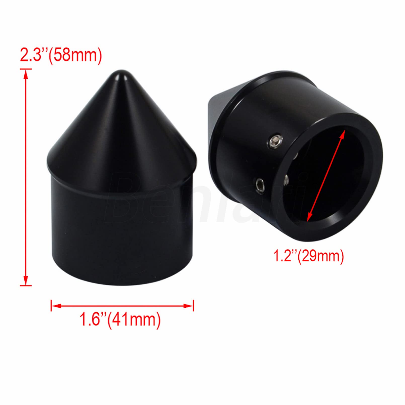 Snapklik.com : Black Front Axle Nut Covers Spike Axle Caps Compatible ...