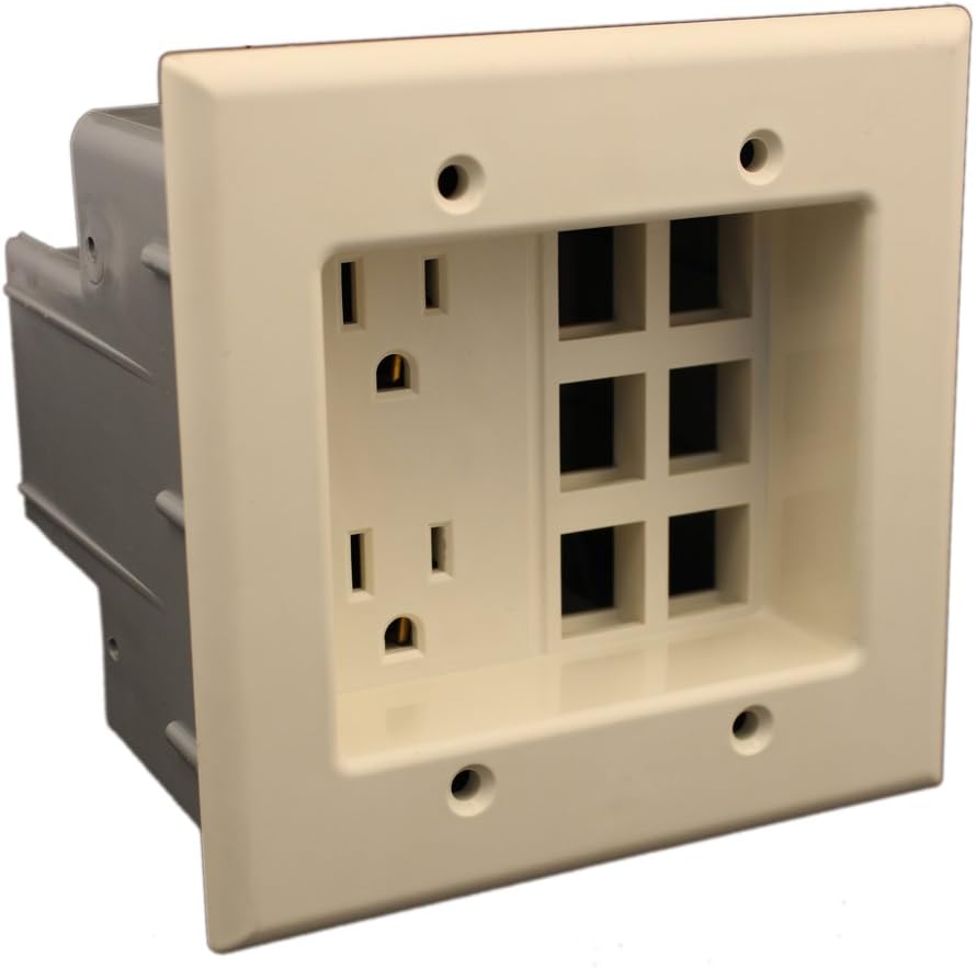 Leviton 690-T 15 Amp, 2 Gang Recessed Device with Duplex Receptacle and ...