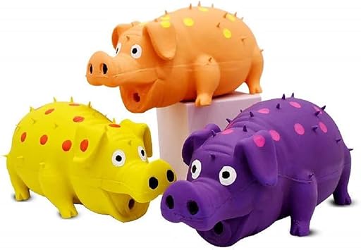 Pet Supplies : Squeaky Pig Dog Toy | Oinks and Grunts | Fun Dog Toy ...