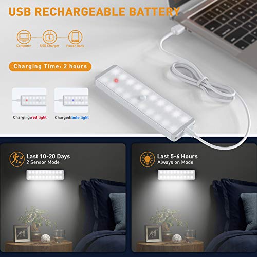 Snapklik.com : LED Closet Light, Newest 20LEDs Dimmer USB Rechargeable ...