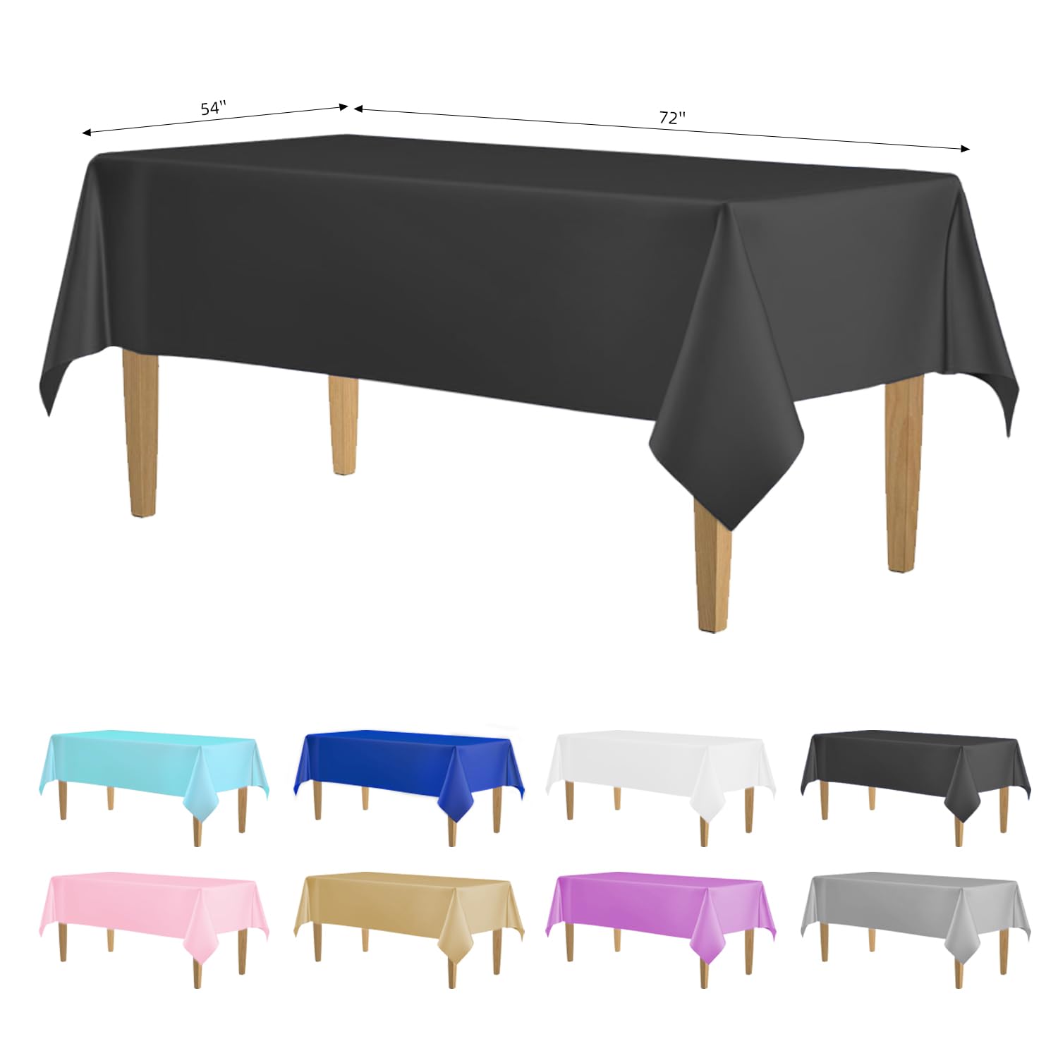 Amazon.com: KAshack 1 Pcs Black Plastic Tablecloth,54"x72" Plastic ...