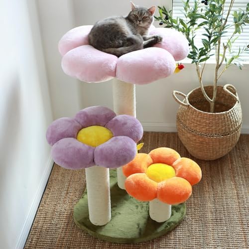 ANram Cat Tree, Cute Flower-shaped Cat Tower for Kittens with Cat ...
