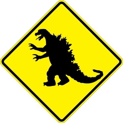Amazon.com: Godzilla - 18 x 18 Warning Signs. 3M High Intensity ...