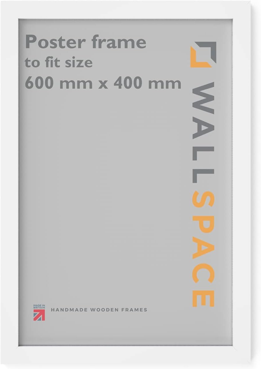 Wall Space White Wooden Frame 40x60cm - Large, Real Wood Picture Frame ...