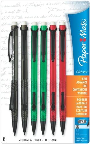 Amazon.com : Paper Mate Clickster 0.5mm Mechanical Pencils, 6 Assorted ...