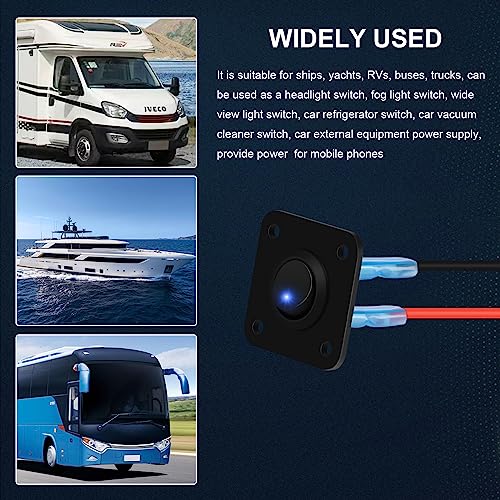 Snapklik.com : Rocker Toggle Switch Panel, DC 12V 20A Blue LED Switch ...