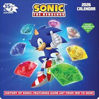 Amazon.com: Sonic the Hedgehog 35th Anniversary 2026 Wall Calendar with ...