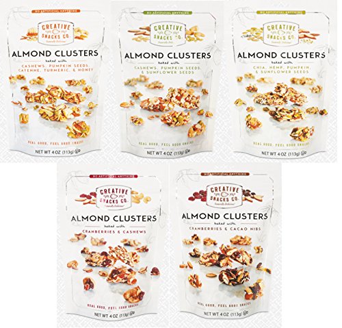 Amazon.com: Creative Snacks, Almond Clusters Variety Pack w/ All 5 ...