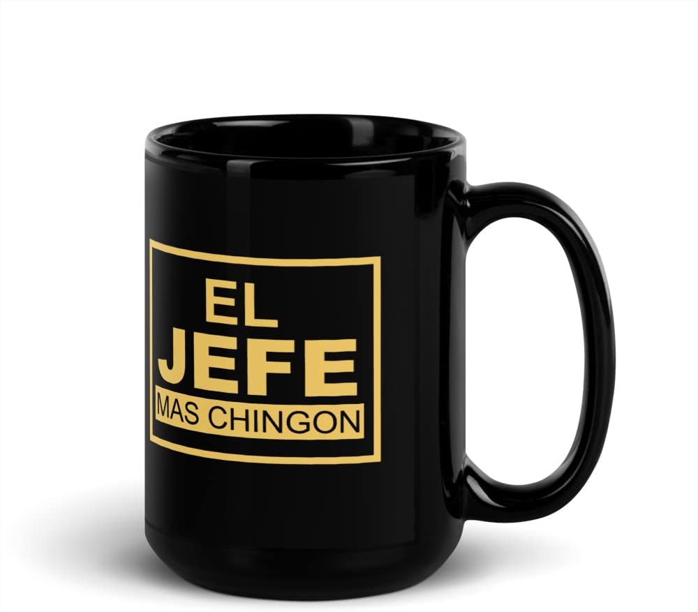 Amazon.com | El Jefe Mas Chingon Black Mug, Mexican Dad Gifts. Idea De ...