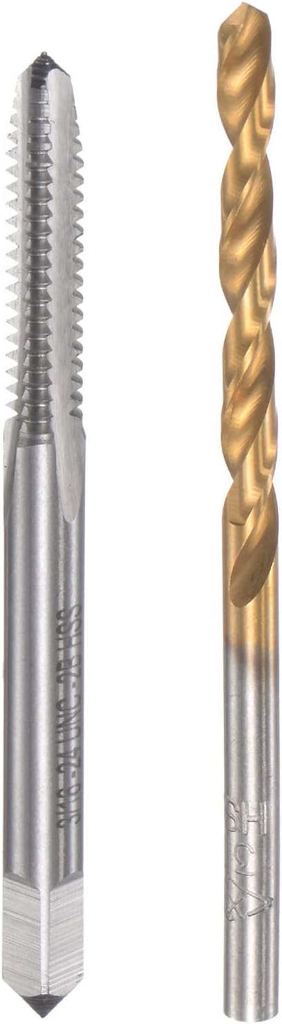 uxcell M5 x 0.8 Straight Flute Thread Tap and 4.2mm Twist Drill Bit Set ...