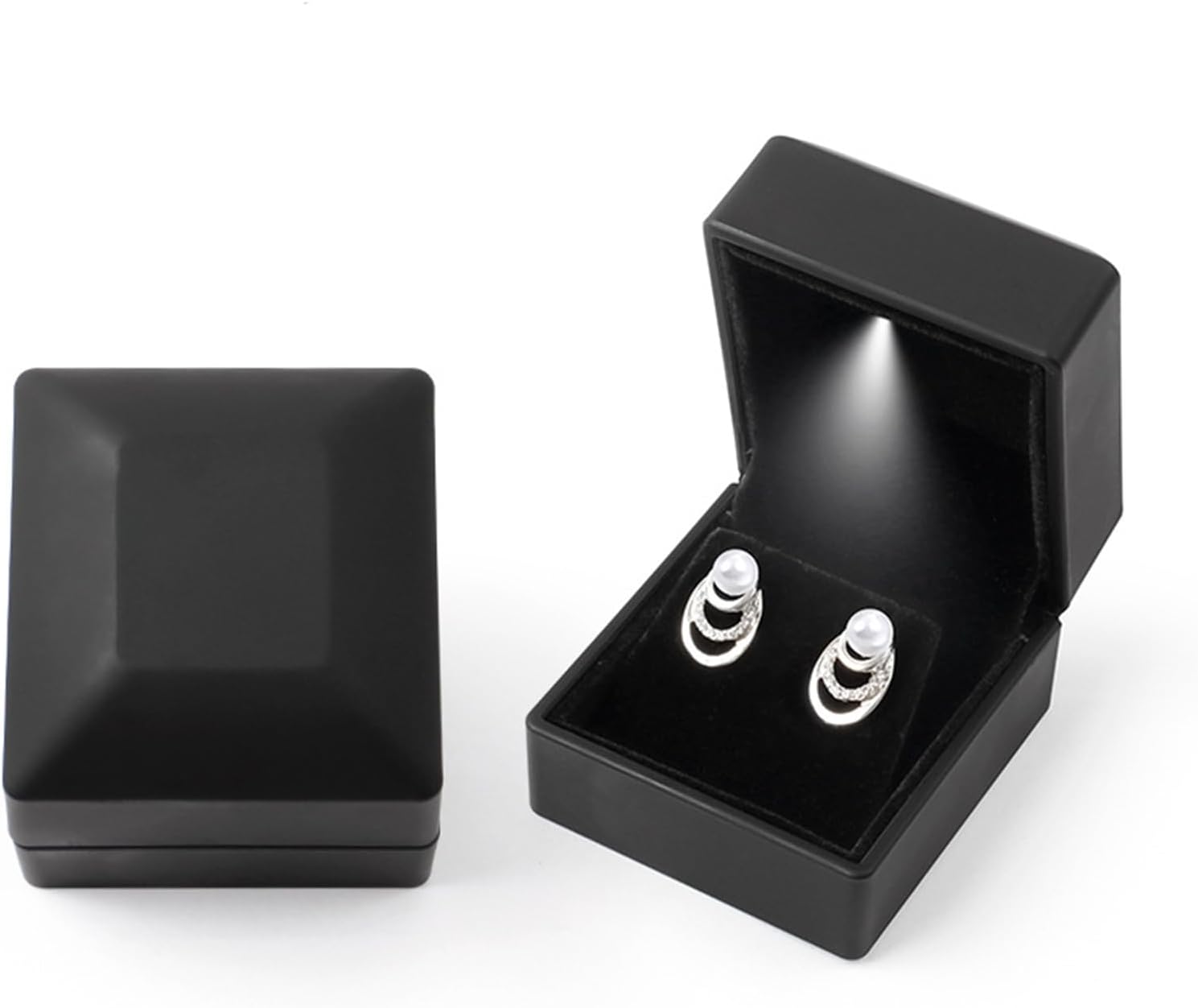 Amazon.com: JYCMMFC Ring Box Square Shaped LED Light Engagement Ring ...