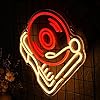 LMSIGNLY Record Player Neon Sign Retro Red Warm Music Record Neon Light ...