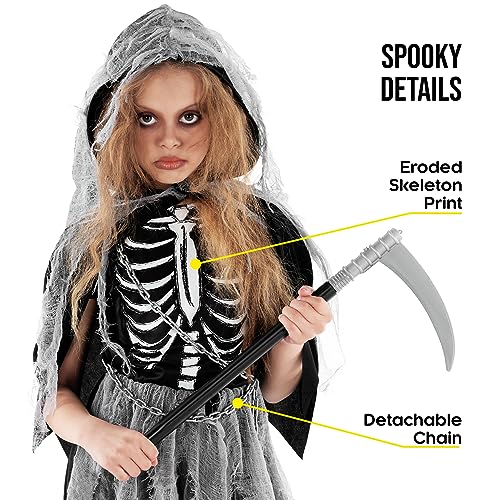 Morph Girl Grim Reaper Costume Kids – Grim Reaper Girls Costume ...