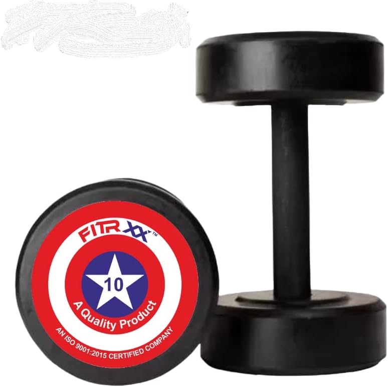 Buy FITRXX Round Shape Rubber Dumbbells Set for Men & Women ...