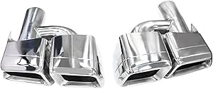 Amazon.com: 2pcs/set 304 Stainless Steel Car Quad Exhaust Tip ...